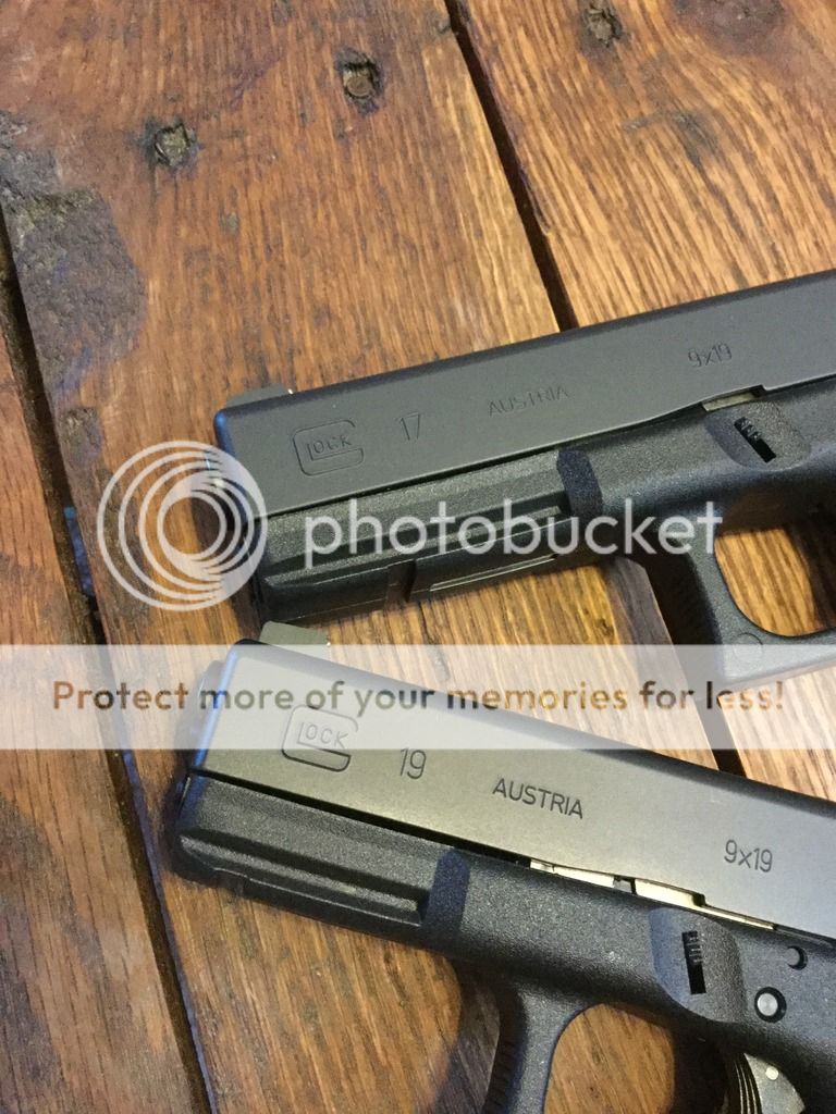 Glock 17 and 19 Vickers edition Black brand new 9mm RTF2 frames gold ...