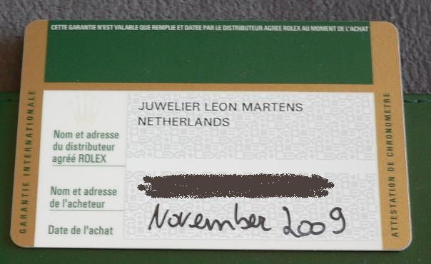 Rolex warranty card question - Rolex Forums - Rolex Watch Forum
